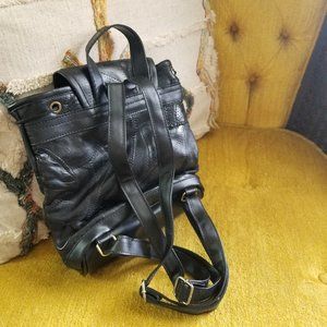 Vintage | Bags | Vintage Mini Backpack In Black Leather | Poshmark
